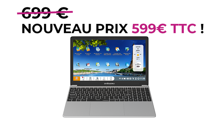 Prix incroyable pour l'Ordissimo Portable Lucie 3 ! 599 € avec une souris ergonomique offerte ...